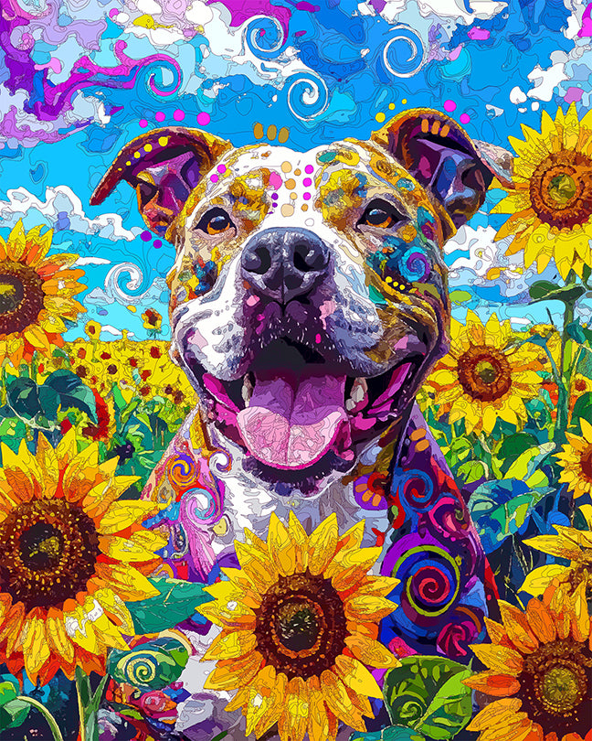 The Endless Sunflower Pittie Mini Print (Ltd. Edition) (090525) – Dean ...
