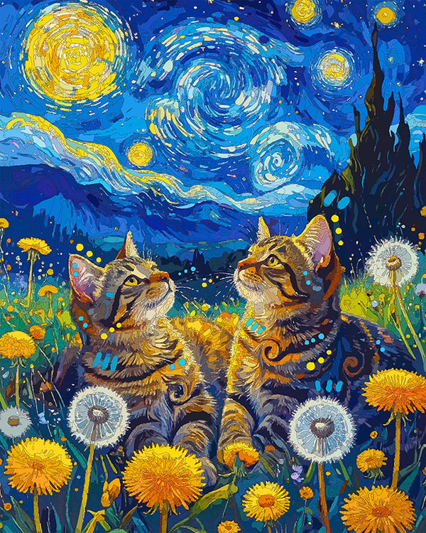 The Starry Wishing Cats Mini Print (Ltd. Edition) (061926) – Dean Russo ...